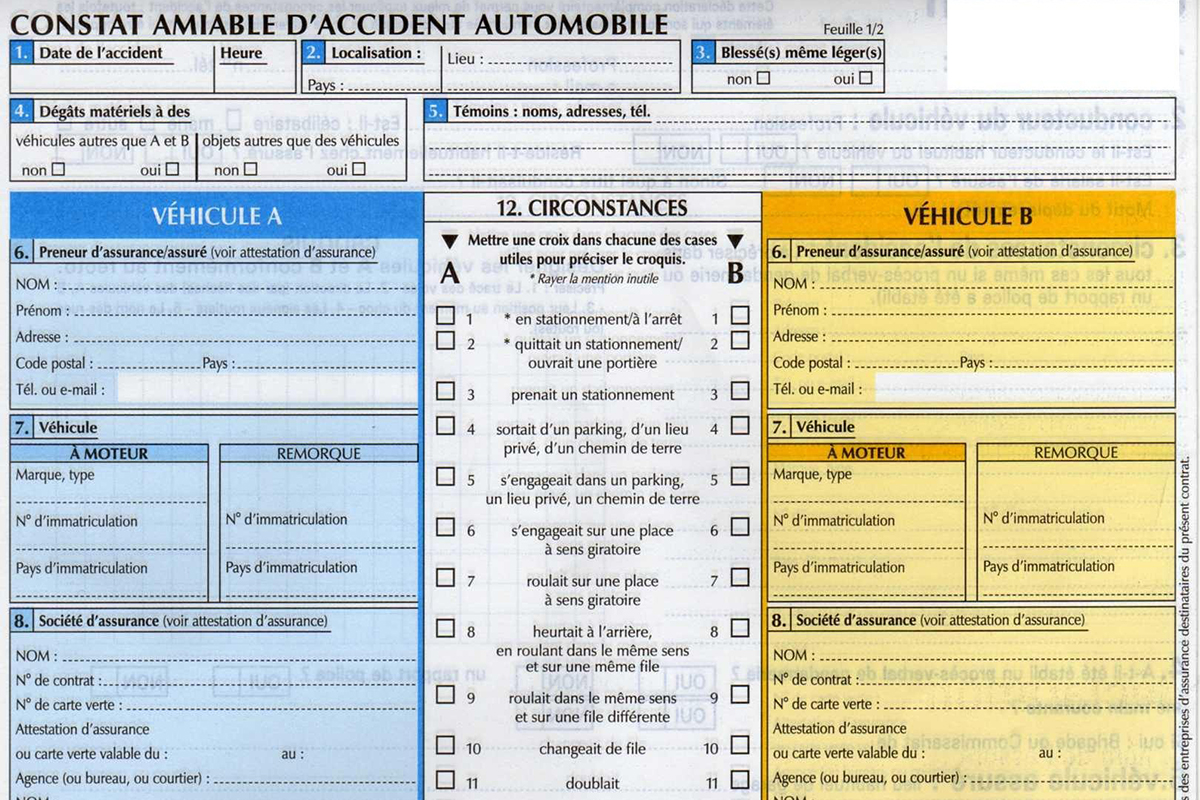 Remplir un constat amiable d'accident : 8 erreurs à ne pas faire